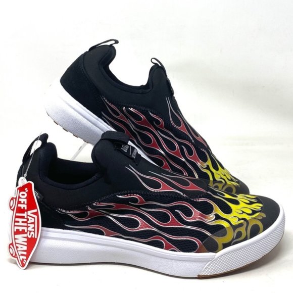 Vans | Shoes | Vans Ultrarange Mash Up Flame Shoes Slip On Black Men ...